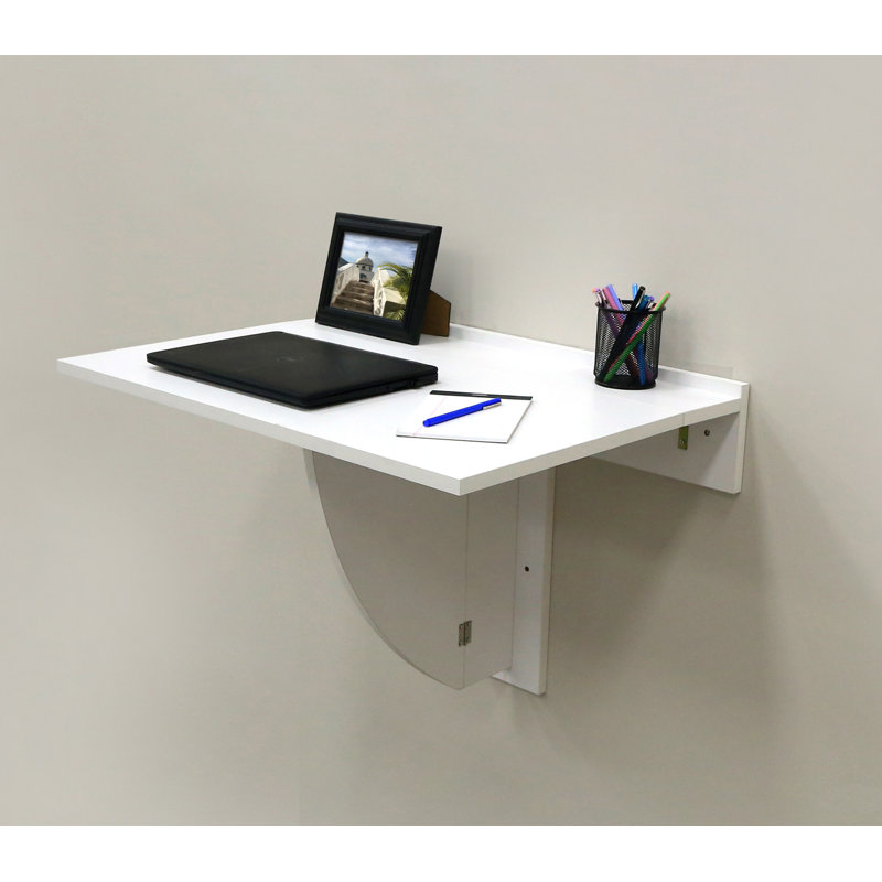 Inbox Zero Inplace Collapsable Wall Mounted Desk White Reviews Wayfair
